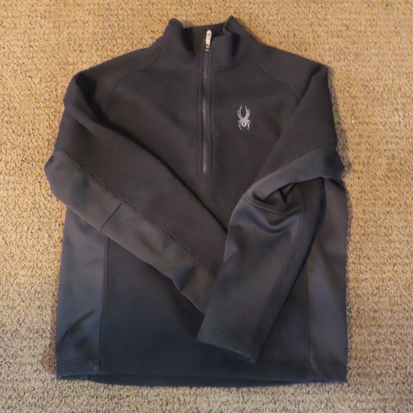 Spyder | Sweaters | Mens Spyder Core Sweater Black Pullover 4 Zip ...